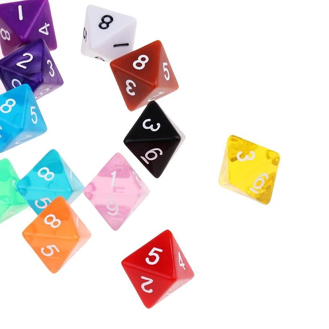 D8 POLYHEDRAL DICE 8-Side Dice Acrylique Pour Jeu 25x EUR 9,86 ...