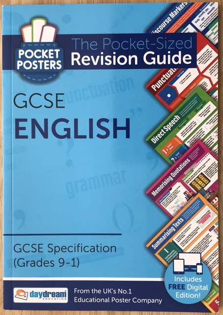 GCSE ENGLISH POCKET Poster Revision Guide 9-1 Specification Daydream ...