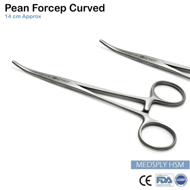 DENTAL PEAN FORCEPS Curved Hemostatic Clamp Artery Suture Locking ...