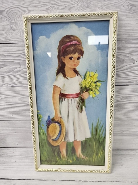 VINTAGE BIG EYE Dallas Simpson Picture Print/1950's/60's/Retro/Girl ...