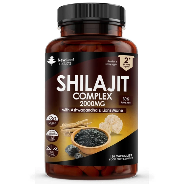 SHILAJIT COMPLEX 2000MG x 120 Himalayan Shilajit + Ashwagandha & Lions ...