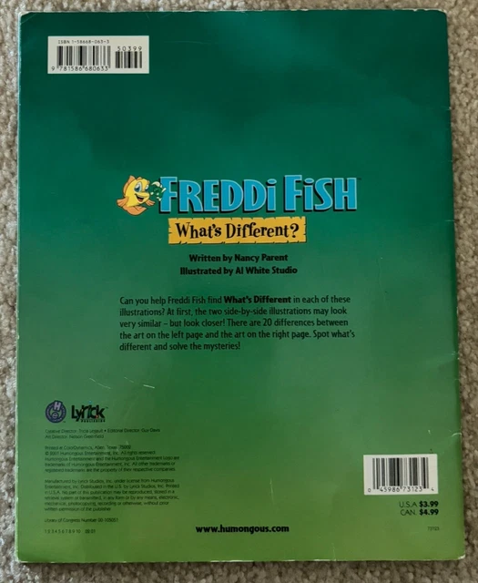 FREDDI FISH WHAT’S Different 2001 Paperback Book Kids Humongous ...
