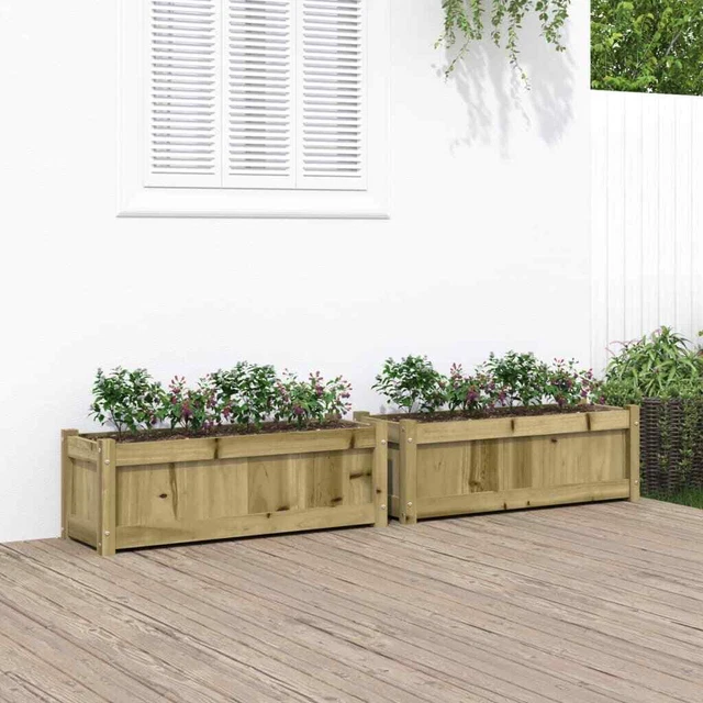 2050157 FIORIERE DA Giardino 2 pz in Legno di Pino Impregnato EUR 144 ...