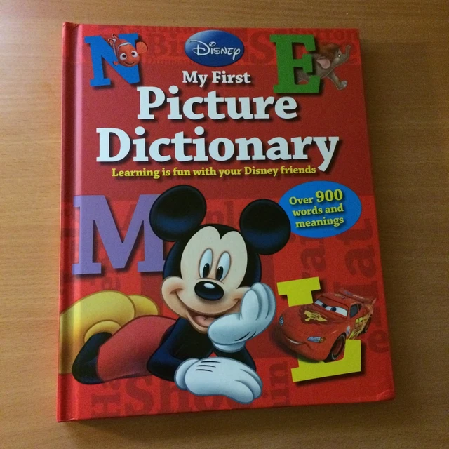 DISNEY MY FIRST Picture Dictionary Hardback Kids Alphabet Mickey Mouse ...