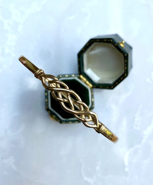 VINTAGE SOLID 9CT Gold Celtic Knot Bangle £286.72 - PicClick UK