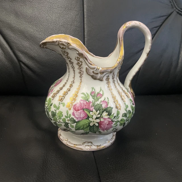 SCHLESIEN PORZELLAN KANNE Von Ca 1800 Mit Interessanter Blumen Malerei ...