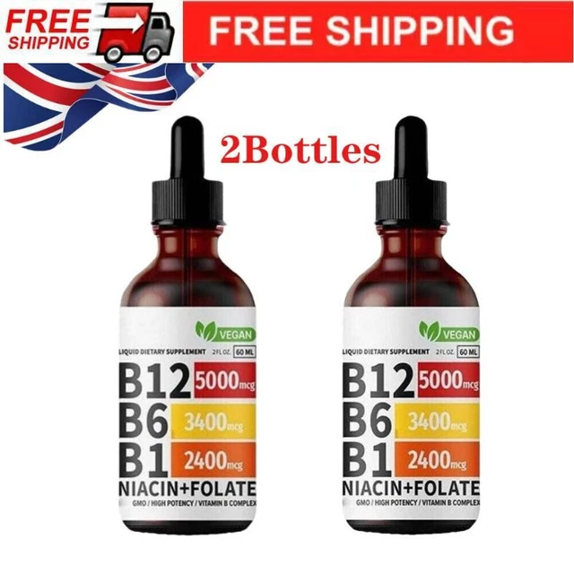 LIQUID DROPS VITAMIN B12 and B6 B12 Sublingual B Complex - B12 2Pack ...