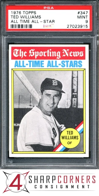 1976 TOPPS ALL Time All-Star #347 Ted Williams Hof Psa Ensemble Pause ...