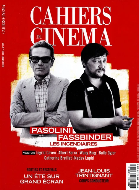 CAHIERS DU CINEMA ~ PASOLINI FASSBINDER_JEAN LOUIS TRINTIGNANT Juillet ...