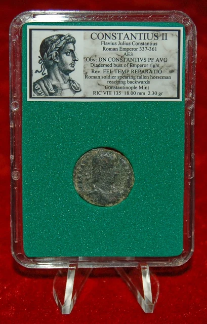 ANCIENT ROMAN EMPIRE Coin CONSTANTIUS II Roman Soldier Spearing Fallen ...