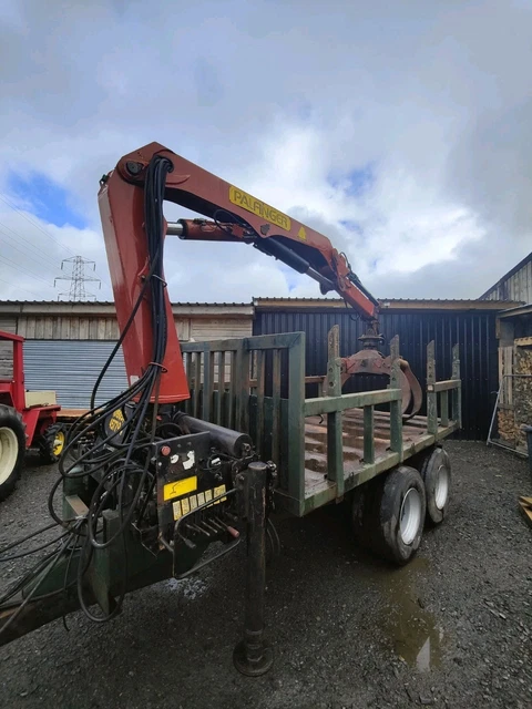 TIMBER TRAILER WITH Grab and Rotator, Forestry, Hiab Trailer, Crane ...
