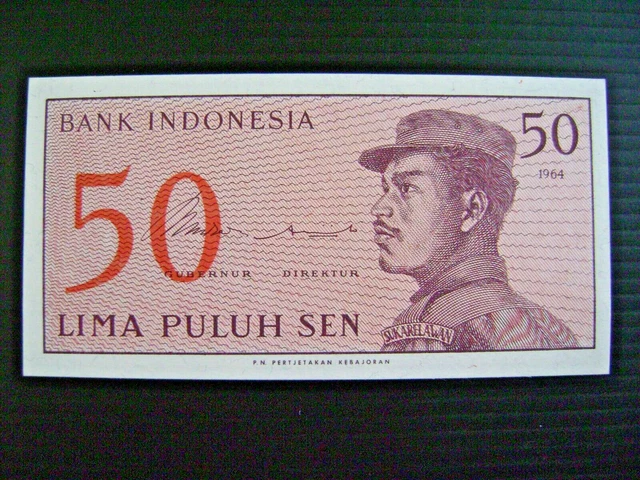 50 LIMA PULUH SEN banknote ,1964 , Bank Of Indonesia £5.00 - PicClick UK