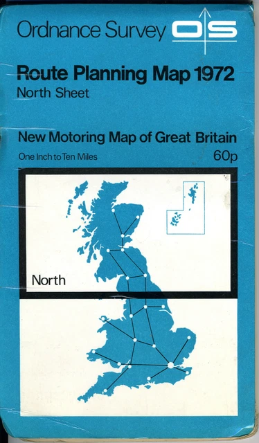 TWO VINTAGE MAPS: Ordnance Survey Route Planning Map North & South ...