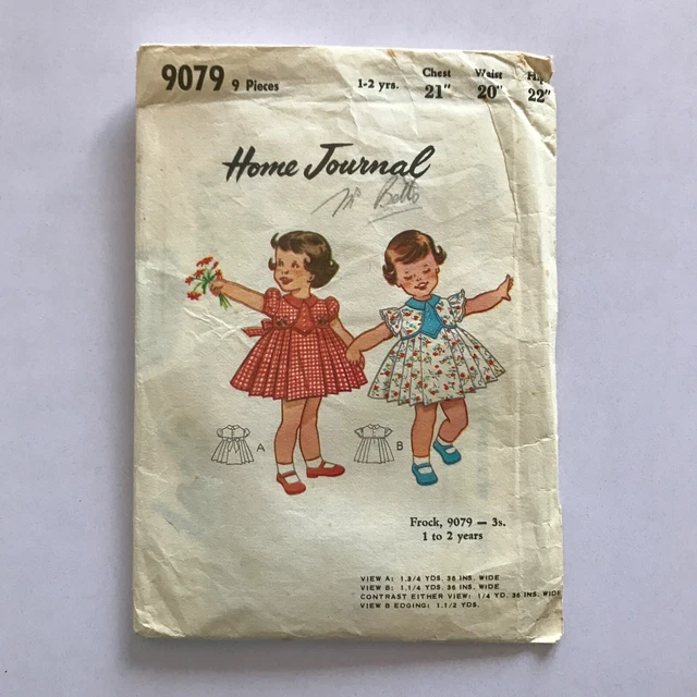 VINTAGE AUSTRALIAN HOME Journal Sewing Pattern 9079 Frock Dress Toddler ...