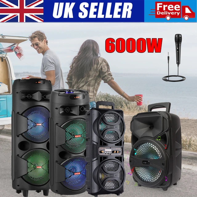 PORTABLE BLUETOOTH LED Party Speaker Loud Woofer Sound System 6000W ...