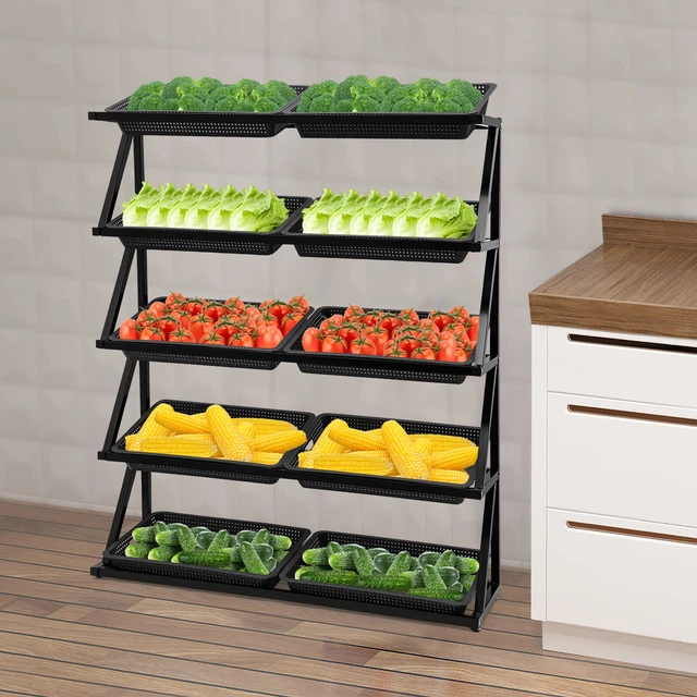 MARKET RETAIL DISPLAY Rack Shelf+Merchandiser Fruit Vegetable Snack ...