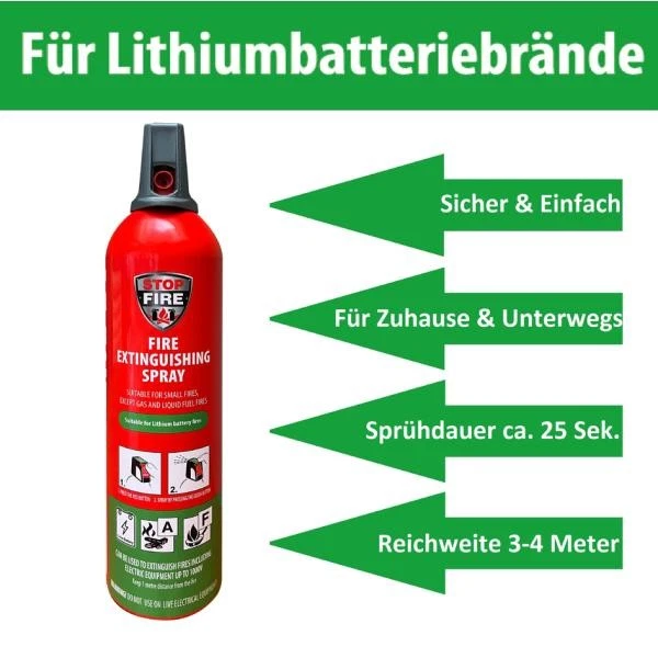 REINOLD MAX FEUERLÖSCH-SPRAY 'STOP FIRE LITHIUM', 750 ml 044028 ...