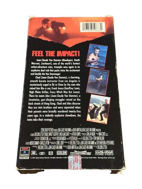 DOUBLE IMPACT VHS 1991 Action Twin Brothers Jean-Claude Van Damme RCA ...