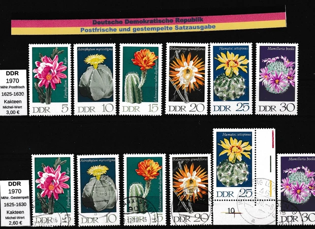 DDR 1970 MINR. 1625-1630 gestempelt und Postfrisch Komplettsätze ...