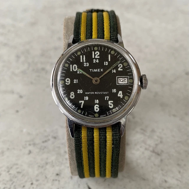VINTAGE TIMEX SPRITE Mechanical Hand Wind Date Watch - Crown Issue £0. ...