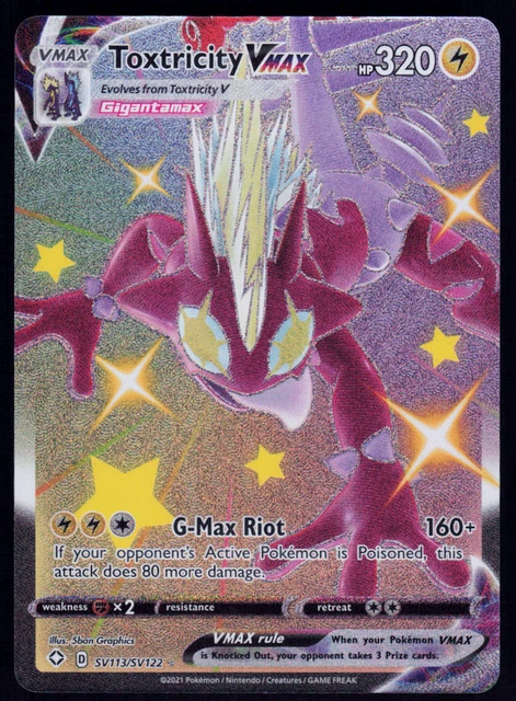 TOXTRICITY VMAX SV113/SV122 Pokemon Shining Fates English Shiny Holo ...