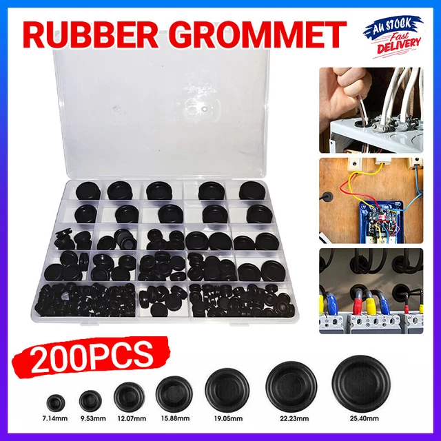 200 PCS AUTO Rubber Grommet Assortment Set Fastener Kit Blanking 7 ...