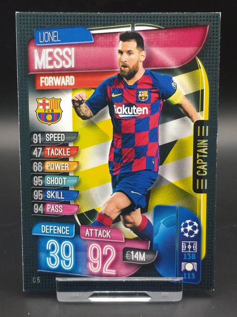 2019-20 TOPPS MATCH Attax Extra UCL Lionel Messi Barcelona Captain #C5 ...
