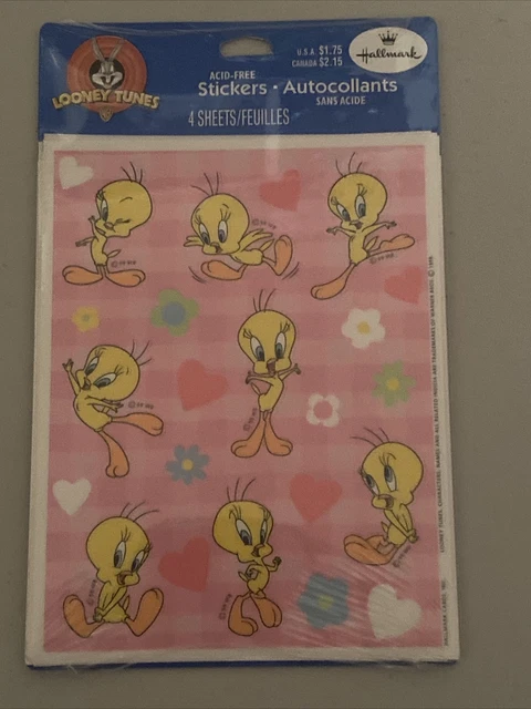 VINTAGE HALLMARK LOONEY TUNES TWEETY BIRD VALENTINE'S DAY-STICKERS 4 ...
