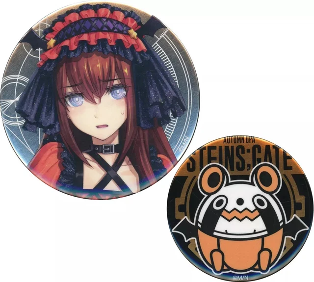 PIERRES ; JEU d'insignes en métal Gate Makise Kurisu Upa 75 mm 56 mm ...