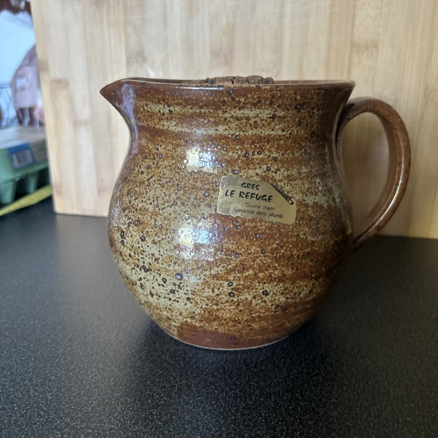 PICHET RAFRAÎCHISSEUR EN grès le refuge tourné à la main. Antiquite, Vintage EUR 30,00 - PicClick FR