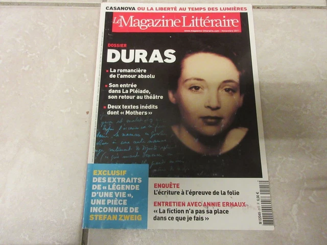 MAGAZINE LITTERAIRE 513 11.2011 Marguerite DURAS Annie ERNAUX Stefan ...
