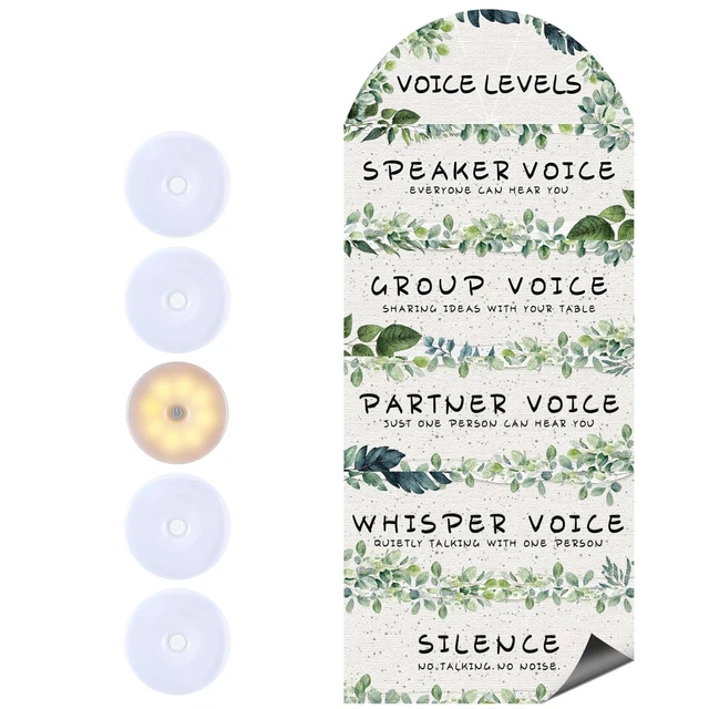 VOICE LEVEL CHART Poster Classroom and Push Lights Include Magnetic ...