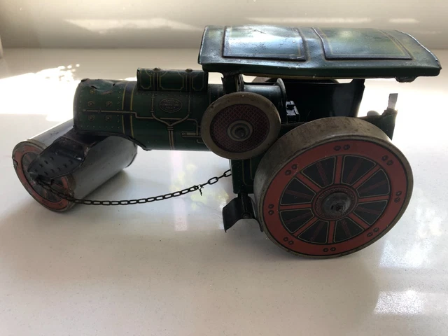 RARE VINTAGE GERMAN Lithograph Tinplate Toy Steam Roller £75.00 ...