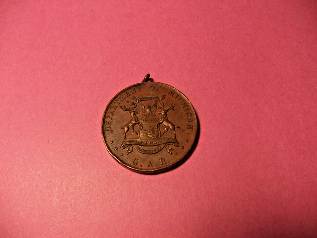 RARE USA MEDALLION, Dept. of Michigan, 1889 GAR 23rd National ...