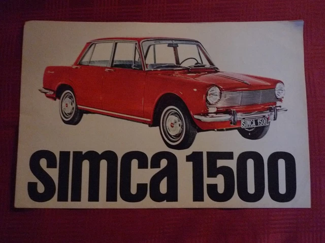 BROCHURE POSTER CATALOGUE Publicitaire SIMCA 1300 1500 années 1960 EUR 6,00 - PicClick FR