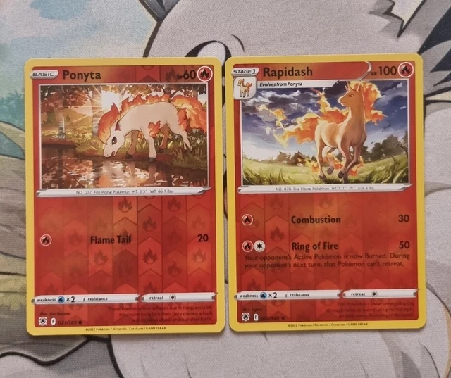 POKEMON PONYTA 021/189 reverse Rapidash 022/189 rare Bundle astral ...