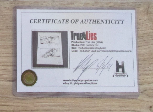 ORIGINAL STORYBOARD TRUE Lies Arnold Schwarzenegger Harrier Jamie Lee ...