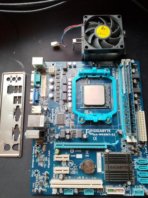 GIGABYTE GA-M68MT-S2 M/BOARD-8GB Fx4300 CPU Heatsink/Fan/i-o Shield ...