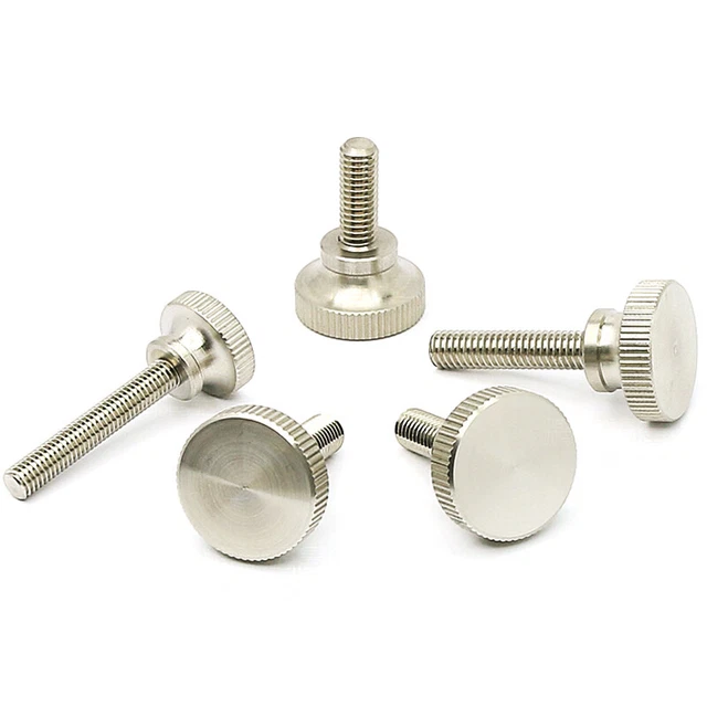KNURLED THUMB SCREW Stainless Steel Round Flat Head Grip Knob ...