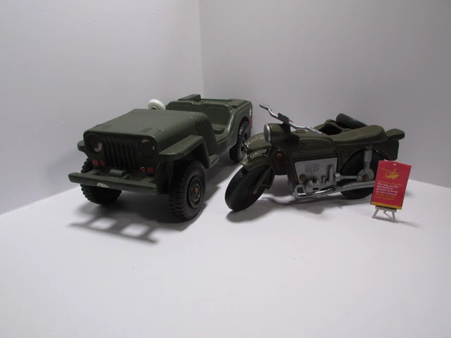 HASBRO ACTION MAN Military Jeep Cherilea Bike & Side Car Vintage Toys ...