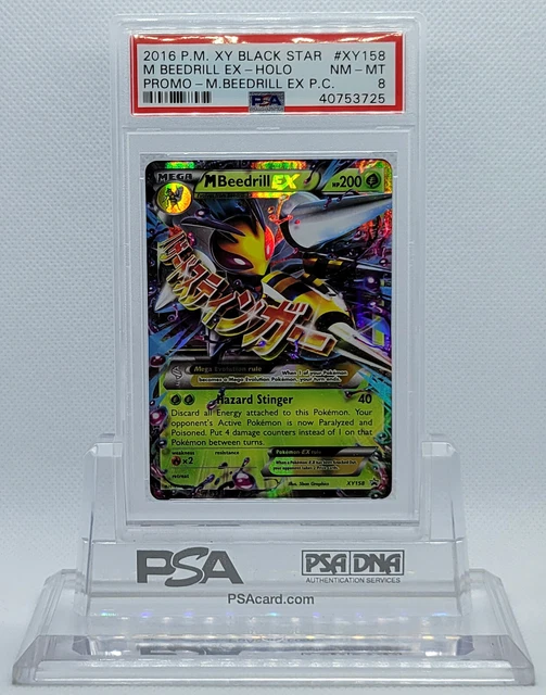 CARTE FEUILLE POKEMON Étoile Noire Promo M Beedrill Ex #Xy158 Holo Psa ...