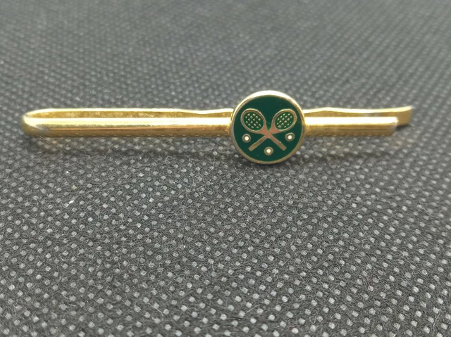 ANTIQUE GOLD METAL tie clip tennis pattern ref S648 £12.47 - PicClick UK