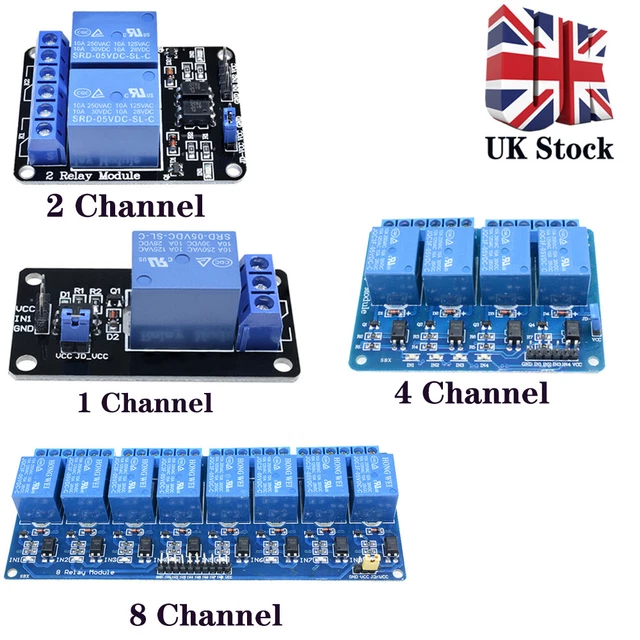 1/2/4/8 CHANNEL 5V Relay Board Module Optocoupler for Arduino PIC ARM ...