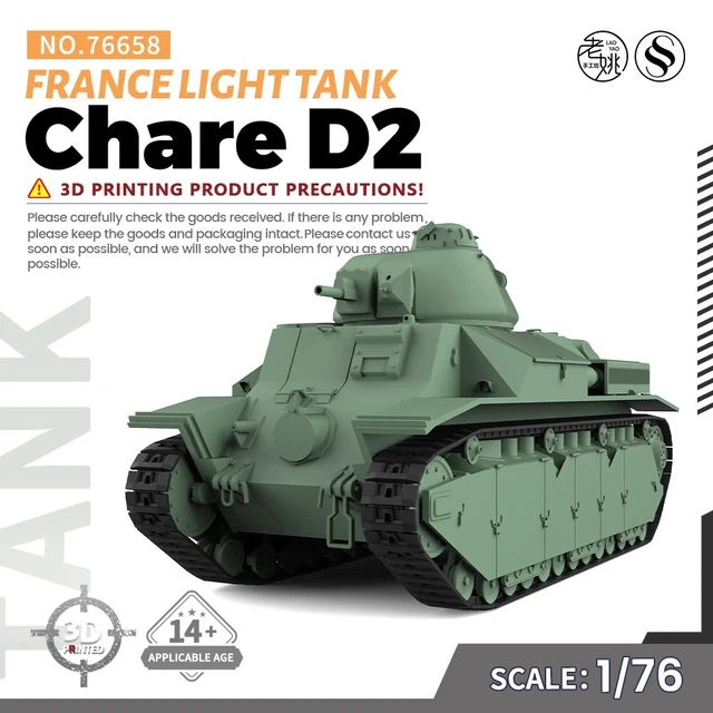 SSMODEL SS76658 1/76 20mm WarGaming Military Model France Chare D2 ...