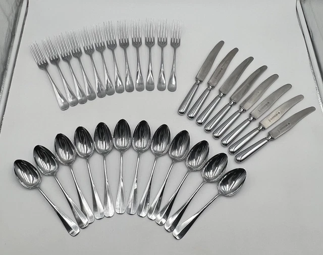ORIGINAL WELLNER BESTECK AWS versilbert 12x Gabel 8x Messer 12x Löffel ...