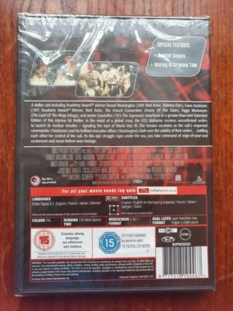 CRIMSON TIDE DVD Gene Hackman 2002 Free UK P&P Value Guaranteed Fast ...