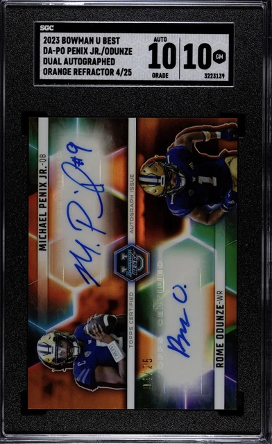 2023 BOWMAN BEST U Michael Penix Jr Rome Odunze double voiture /25 huskies SGC 10 EUR 308,47 ...