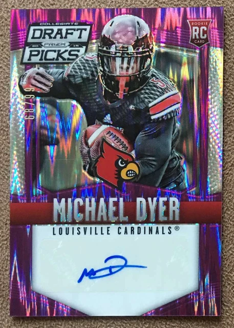 CARTE AUTOGRAPHE RECRUE Michael Dyer 2015 Prizm Collegiate Draft violet ...