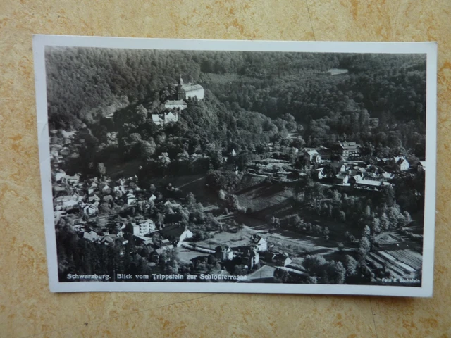 ANSICHTSKARTE POSTKARTE AK Schwarzburg Blick vom Trippstein zur ...