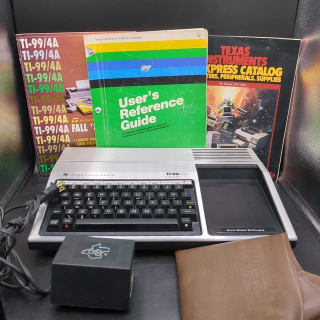 VINTAGE TEXAS INSTRUMENTS Ti-99/4A Computer With Dust Cover POWER ...
